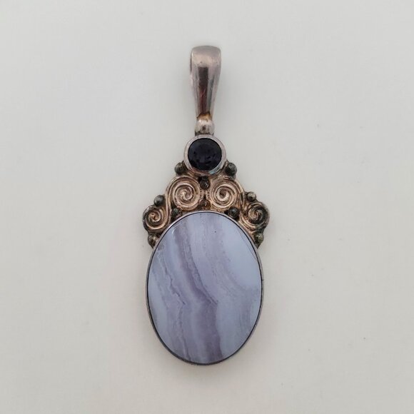 Sajen | Jewelry | Blue Lace Agate Iolite Sterling Pendant By Sajen ...